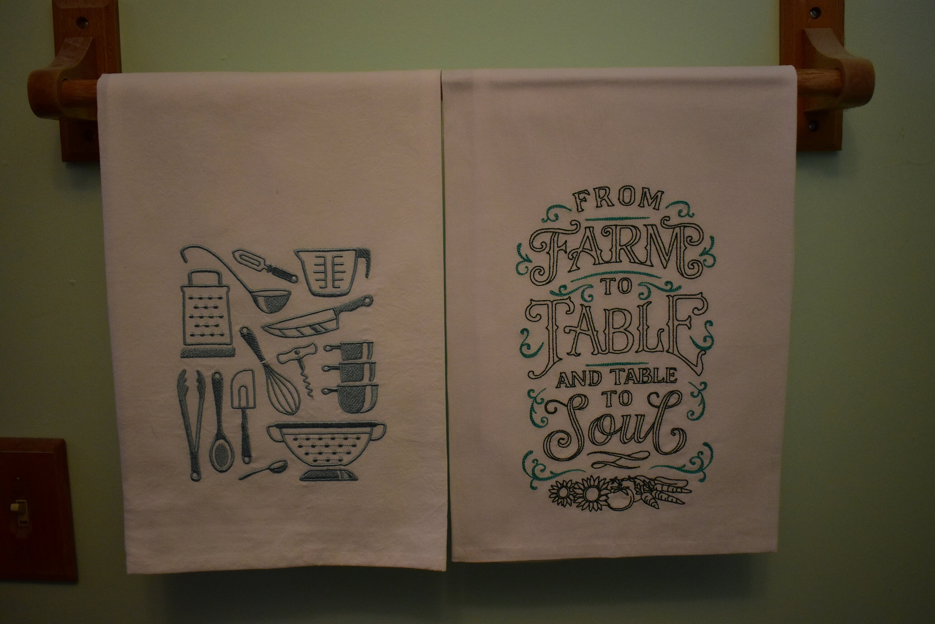 Kitchen Designs Old-fashioned Embroidered Kitchen Towels - Etsy