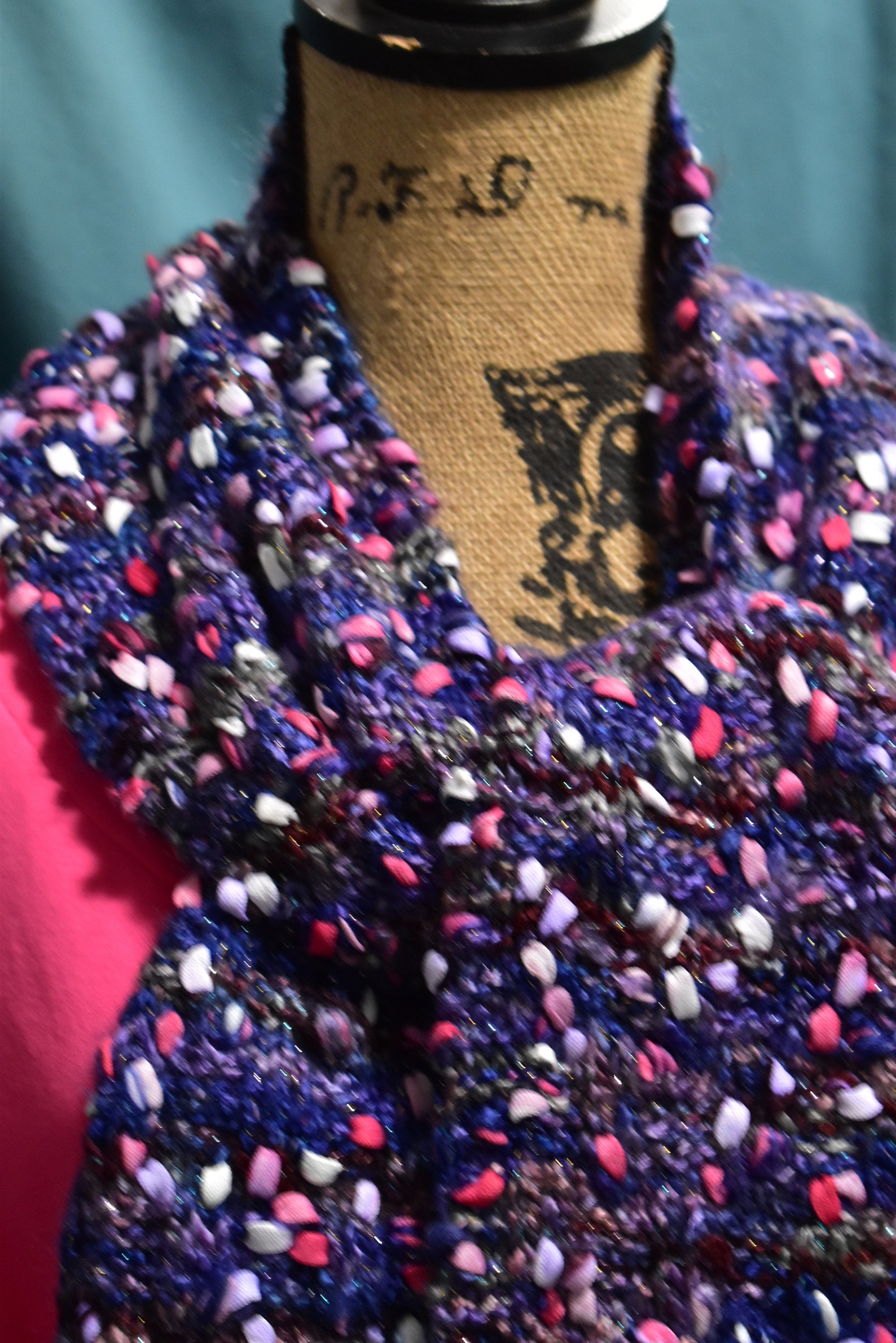 Sparkly Purple 52 Hand Knit Scarf - Etsy