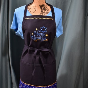 Happy Hanukkah Apron in Navy Blue - Etsy