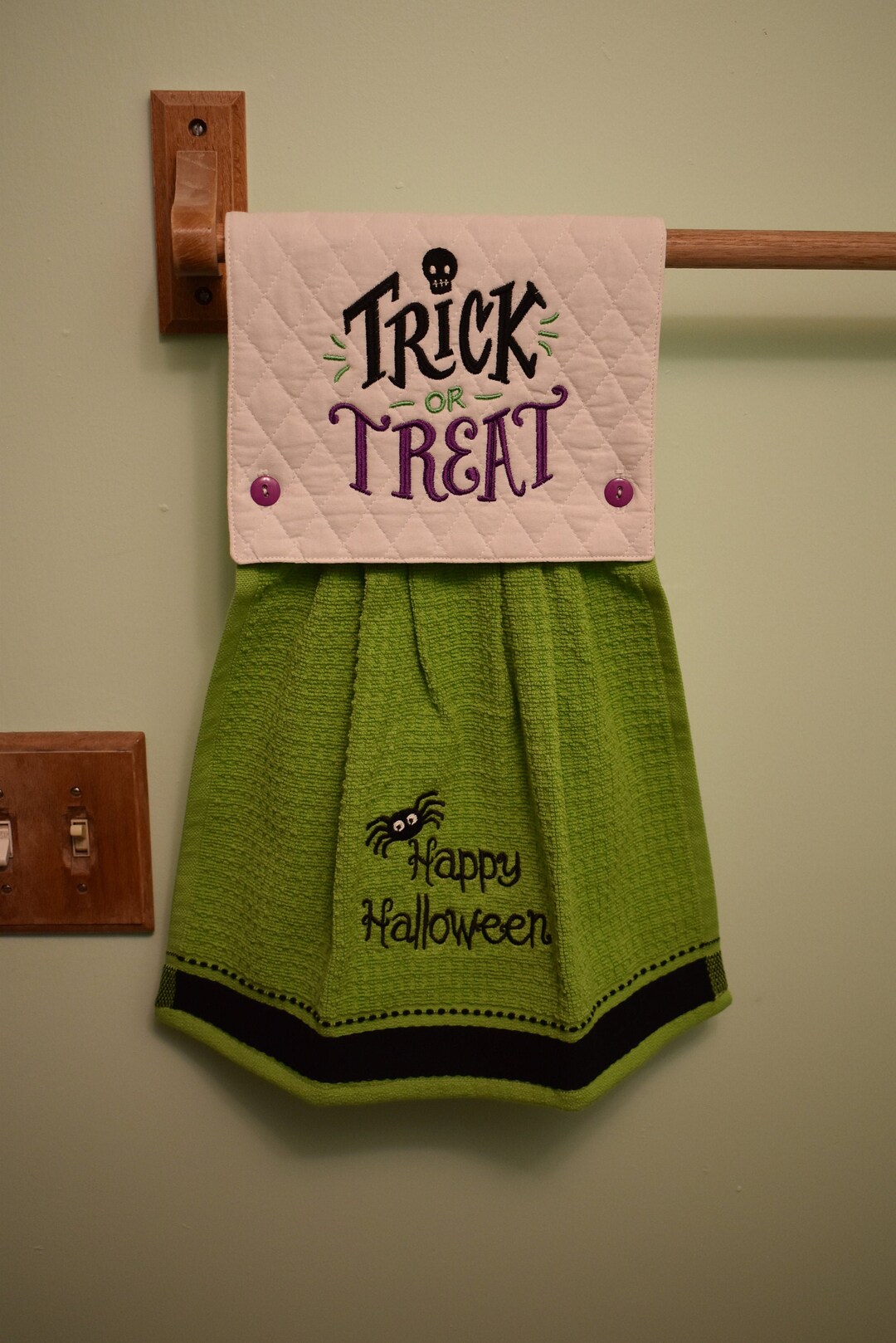 Trick or Treat Embroidered Halloween Towel - Etsy