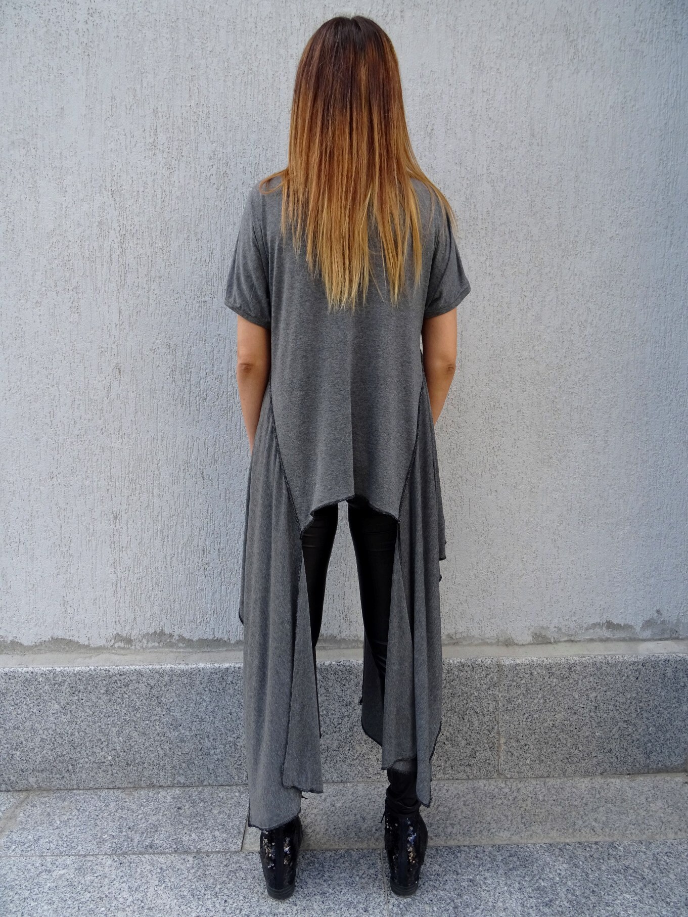 Asymmetric Tunic/grey Tunic/plus Size Tunic/tunic Top/women Tunic ...
