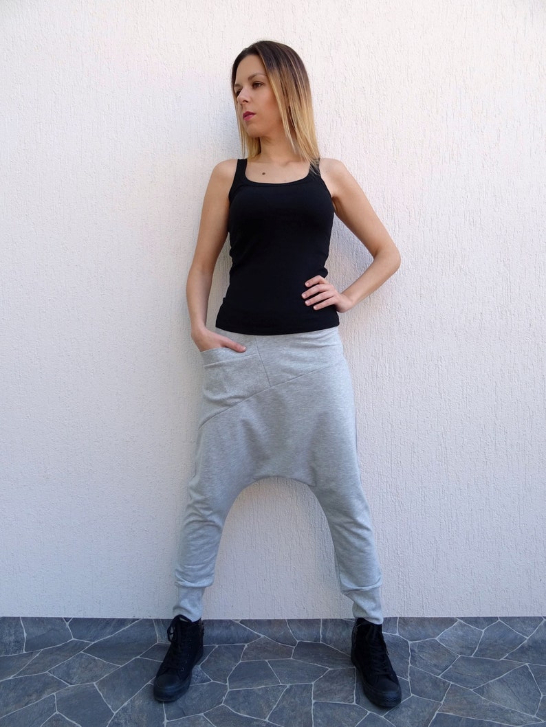 Women Harem Pants Black Harem Pants Drop Crotch Pants - Etsy