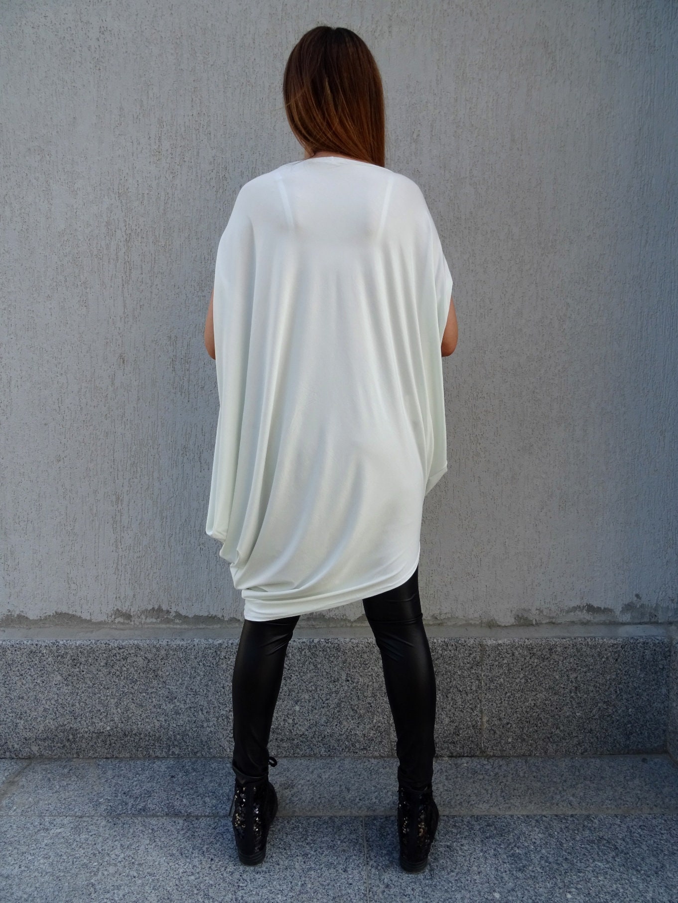 Plus Size Tunic/white Tunic/oversize Tunic/womens Tunic/asymmetric ...