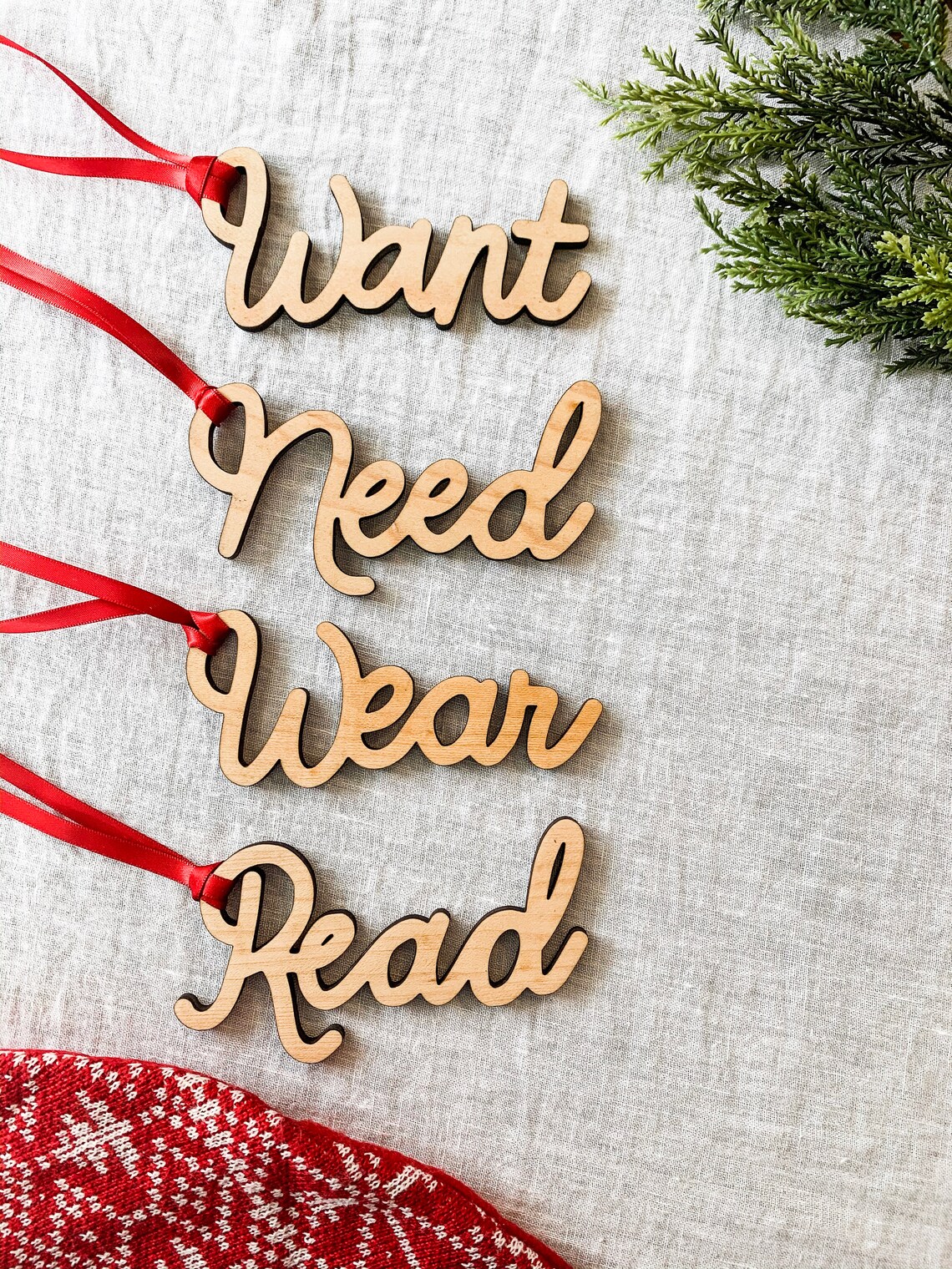 Want Need Wear Read Wooden Gift Tags Wooden Christmas Tags - Etsy