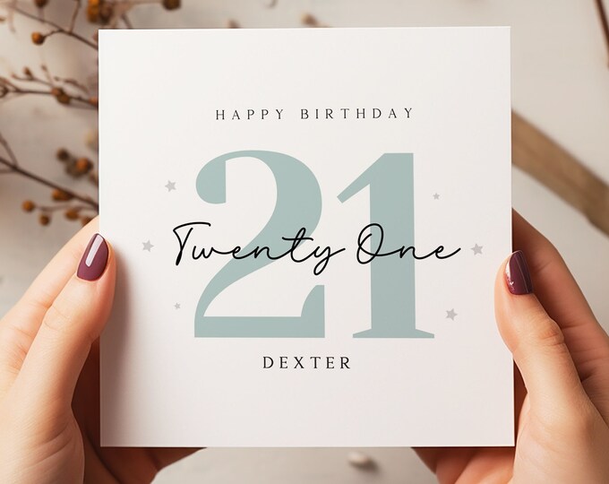 Personalised 21st Birthday Card Twenty First Birthday Card for 21 Year ...