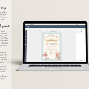 Editable Cute Woodland Template Invitation - Woodland Animal Invite ...