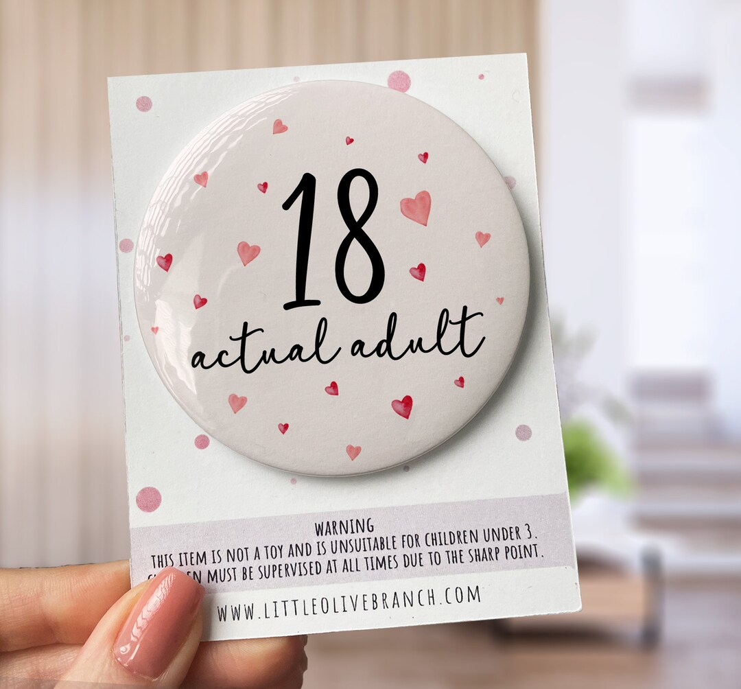 18th Birthday Badge - Badge for Her - Personalised Birthday ...