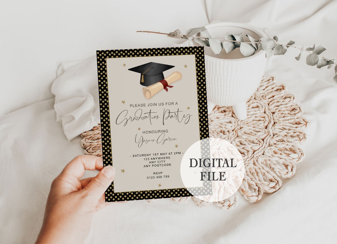 Editable Graduation Template Invitation - Graduation Party Invite ...