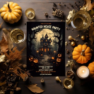 EDITABLE Halloween Invitation Template - Haunted House - Corjl ...