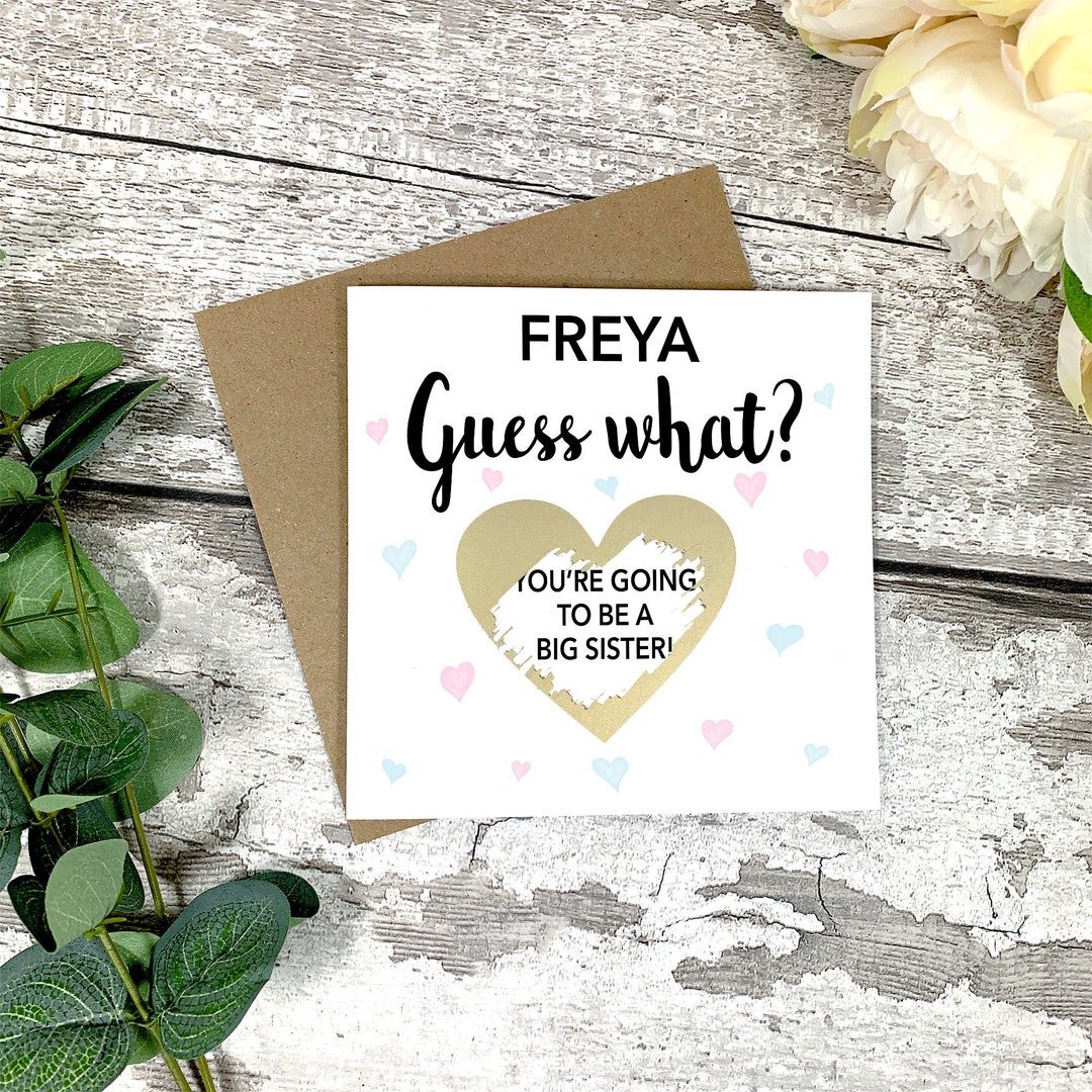 Personalised Big Sister/big Brother Announcement Scratch Card - First ...