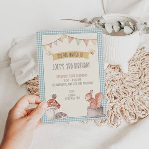 Editable Cute Woodland Template Invitation - Woodland Animal Invite ...