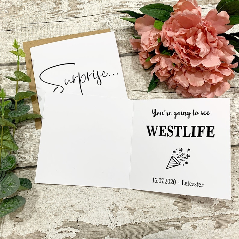 Personalised Surprise Gift Reveal Card Concert Reveal - Etsy