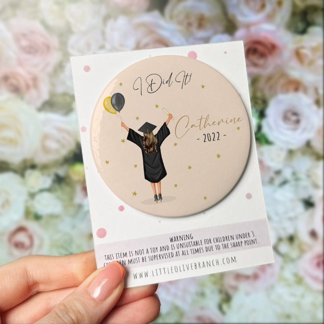 Personalised Graduation Badge - Graduated Badge - Celebration Badge - I ...