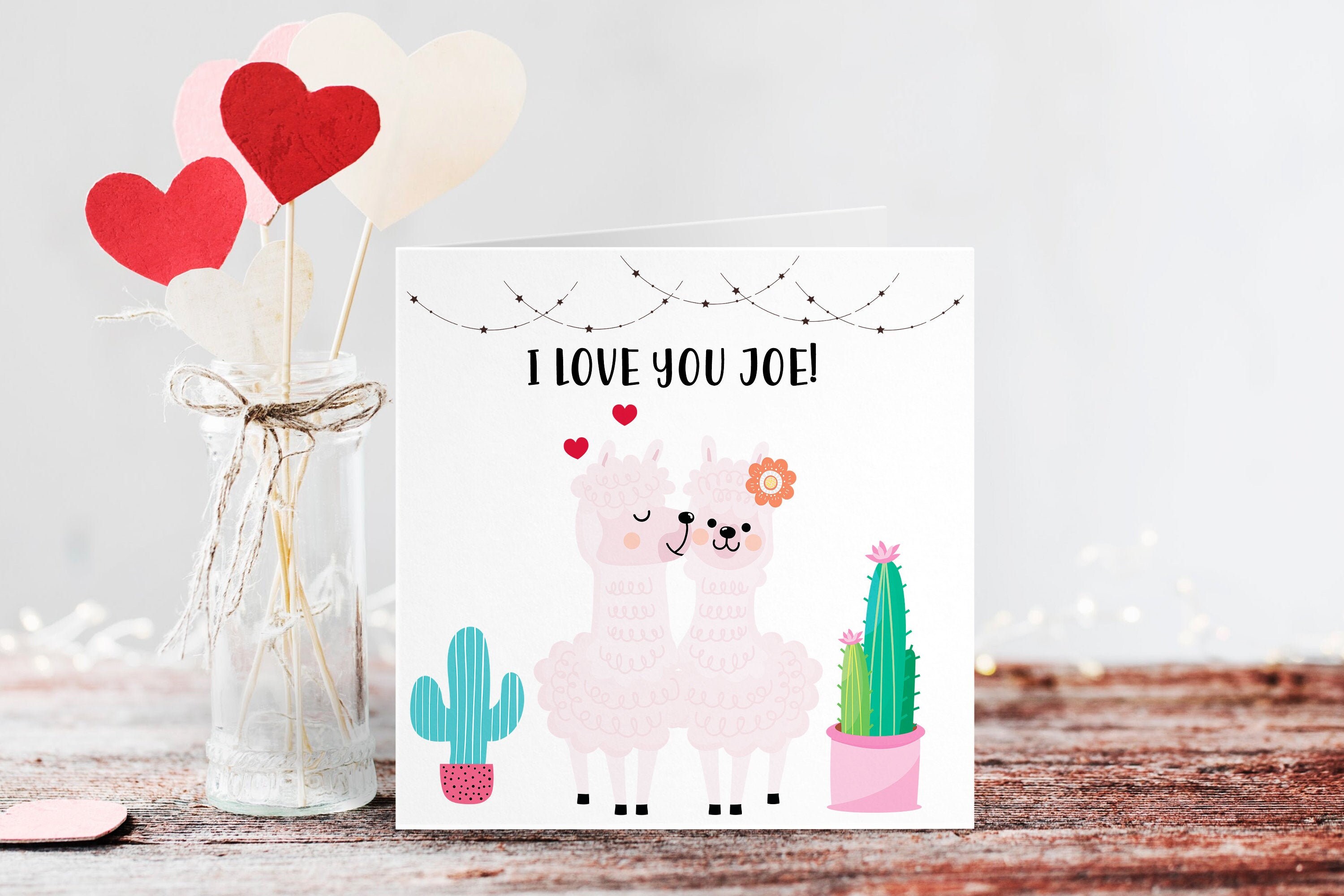 Personalised Alpaca Love Card - Alpaca Card - Valentines Card ...