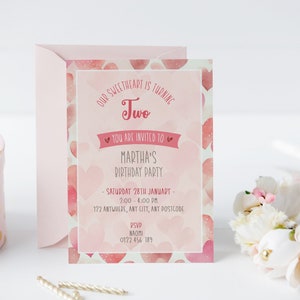 Editable Sweetheart Template Invitation - Hearts Invite - Corjl ...