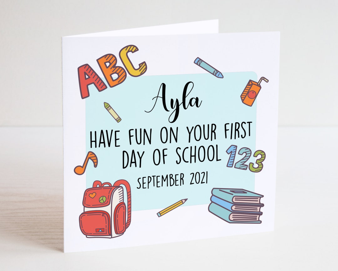 Personalised First Day of School Card - New School Card - Going to ...