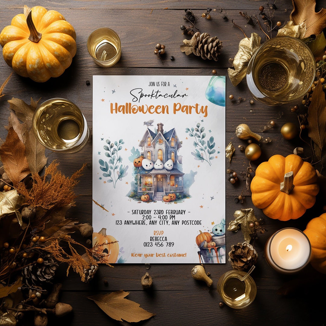 EDITABLE Halloween Invitation Template - Kids Halloween Party - Corjl ...