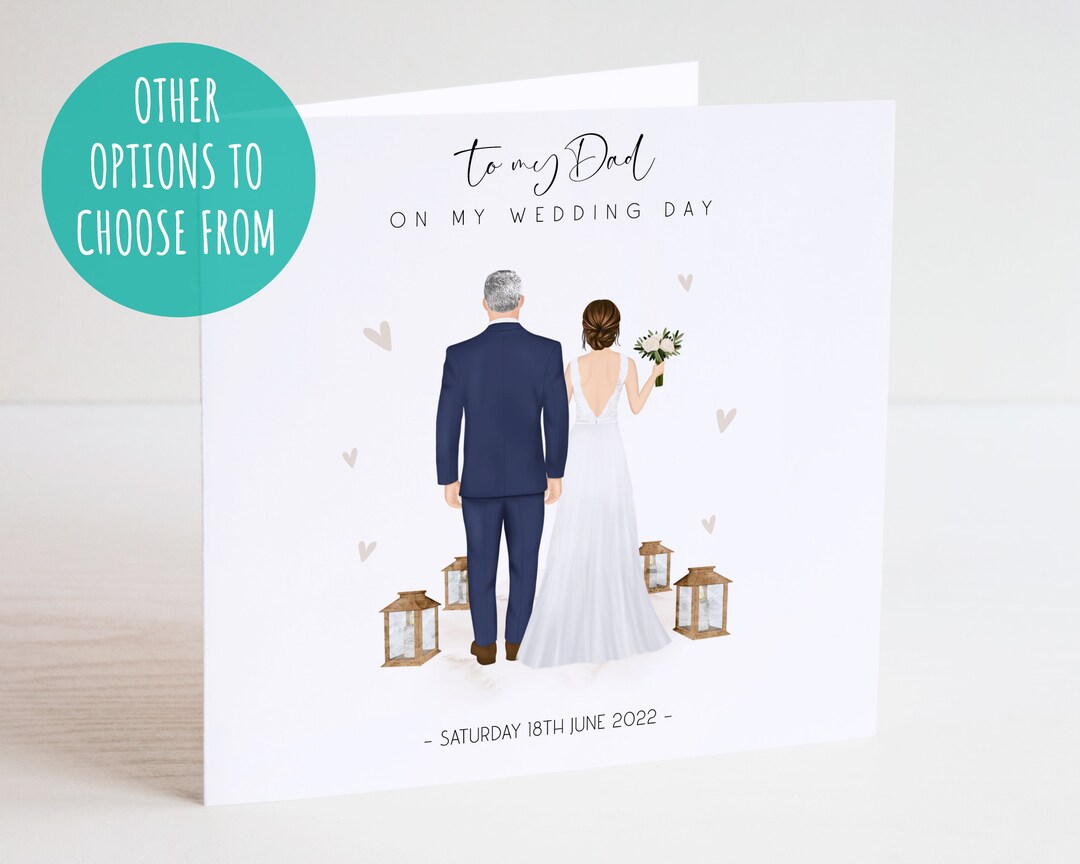 Personalised Father of the Bride Card - to My Dad Card - Wedding Dad ...