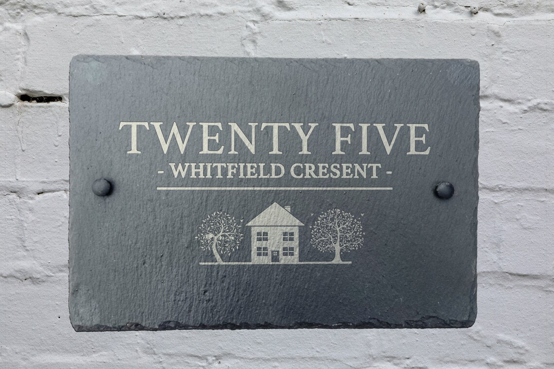 Engraved Slate House Number Sign Slate Plaque Rustic Sign - Etsy UK