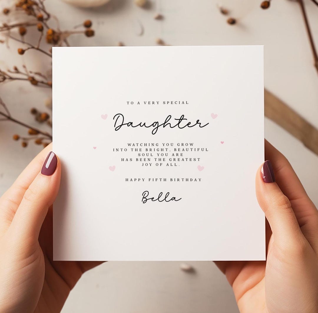 Personalised Birthday Card for Daughter – Heartfelt Custom Name Card ...