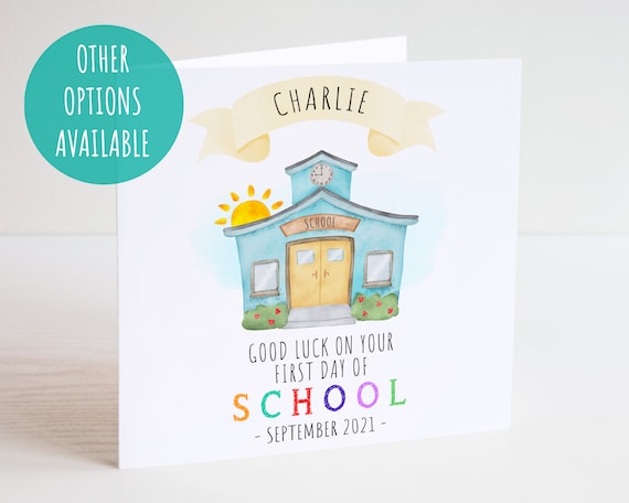 Personalised First Day of School Card New School Card - Etsy UK