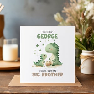 Dinosaur Big Brother Card Personalised Dinosaur Big Brother Card ...