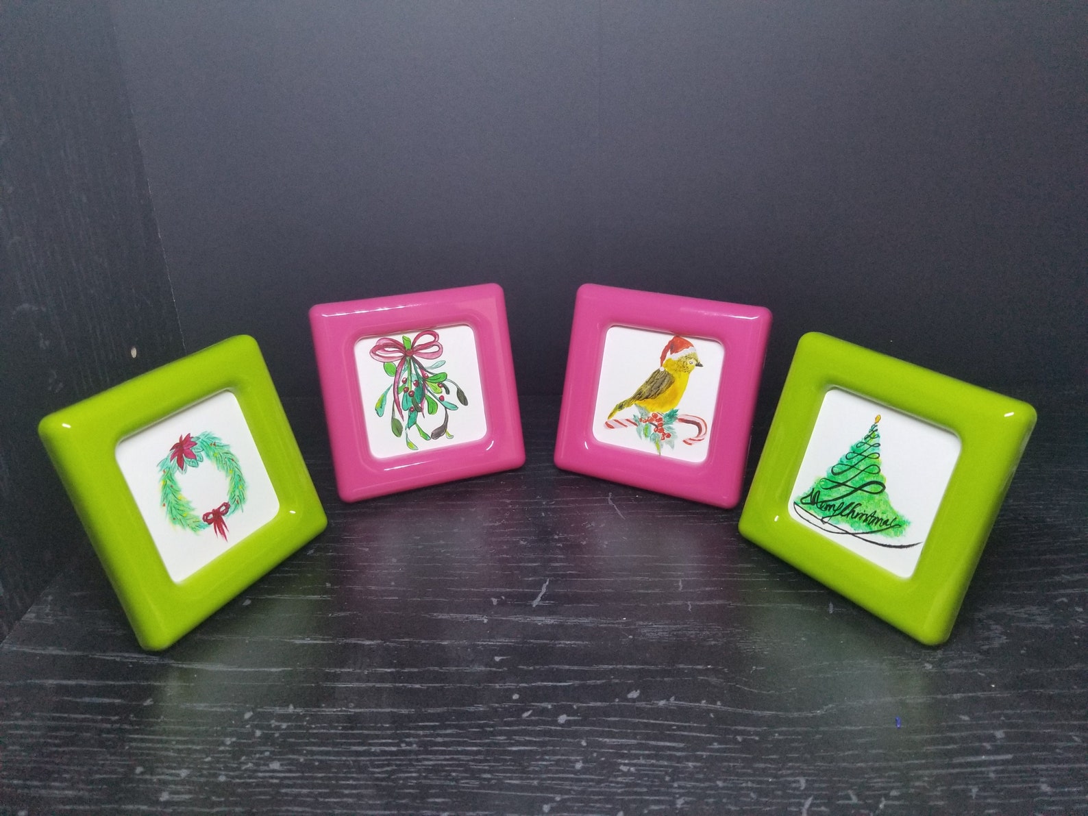Christmas Mini Acrylic Painting With Frame Set - Etsy
