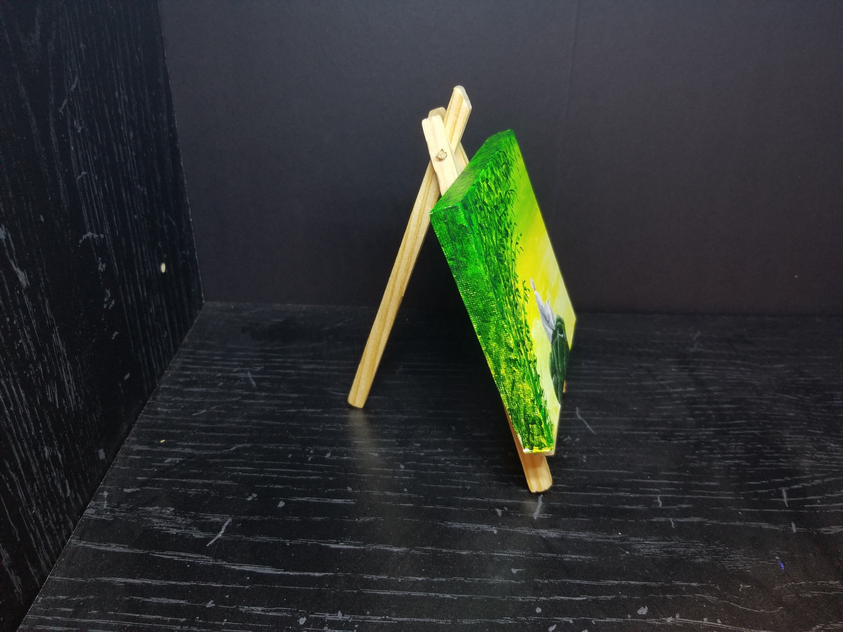 Zen - Acrylic Mini Painting With Easel - Etsy