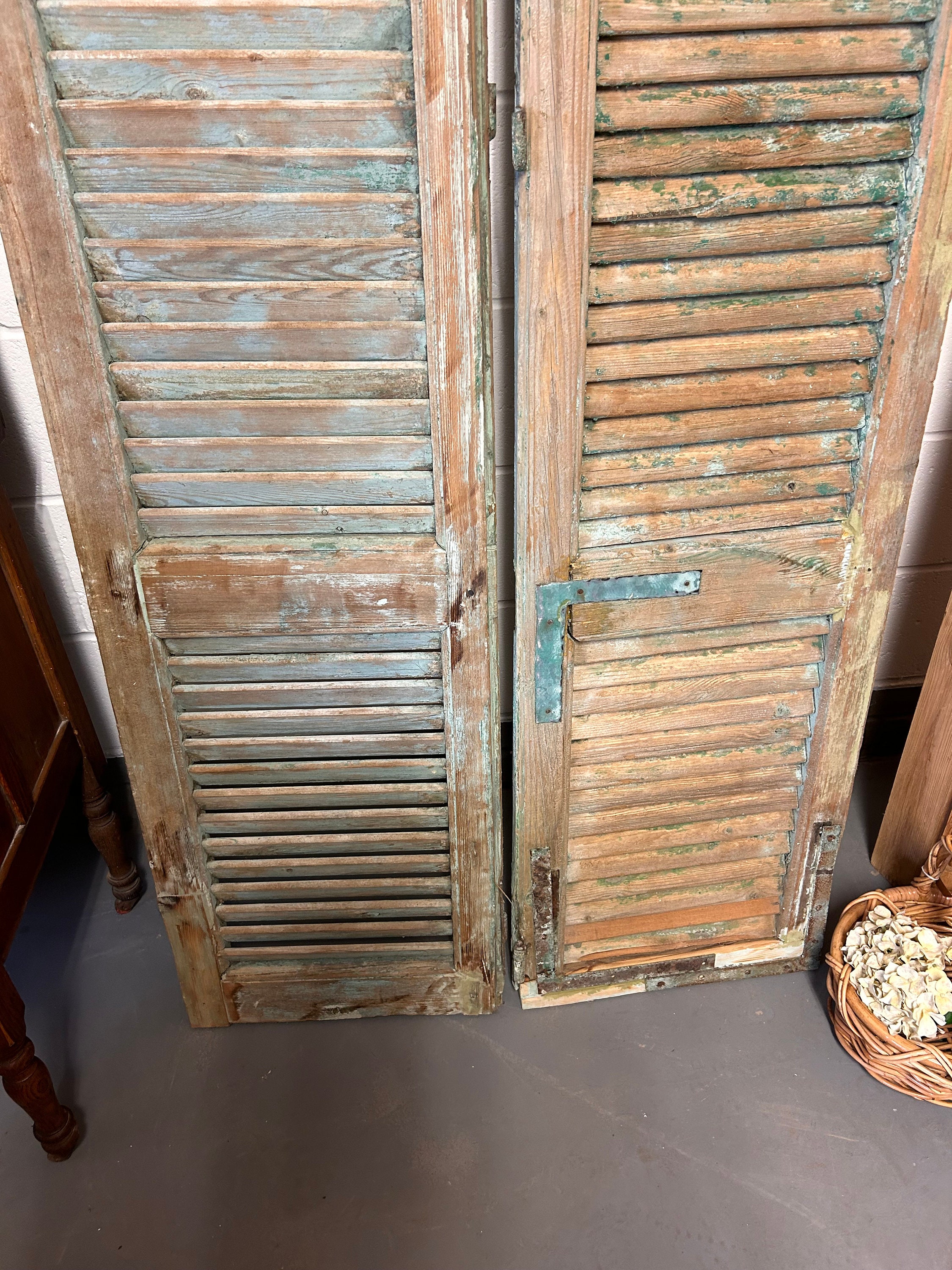 HUGE 8FT Tall Reclaimed French Louvre Shutters Great Feature Wall ...