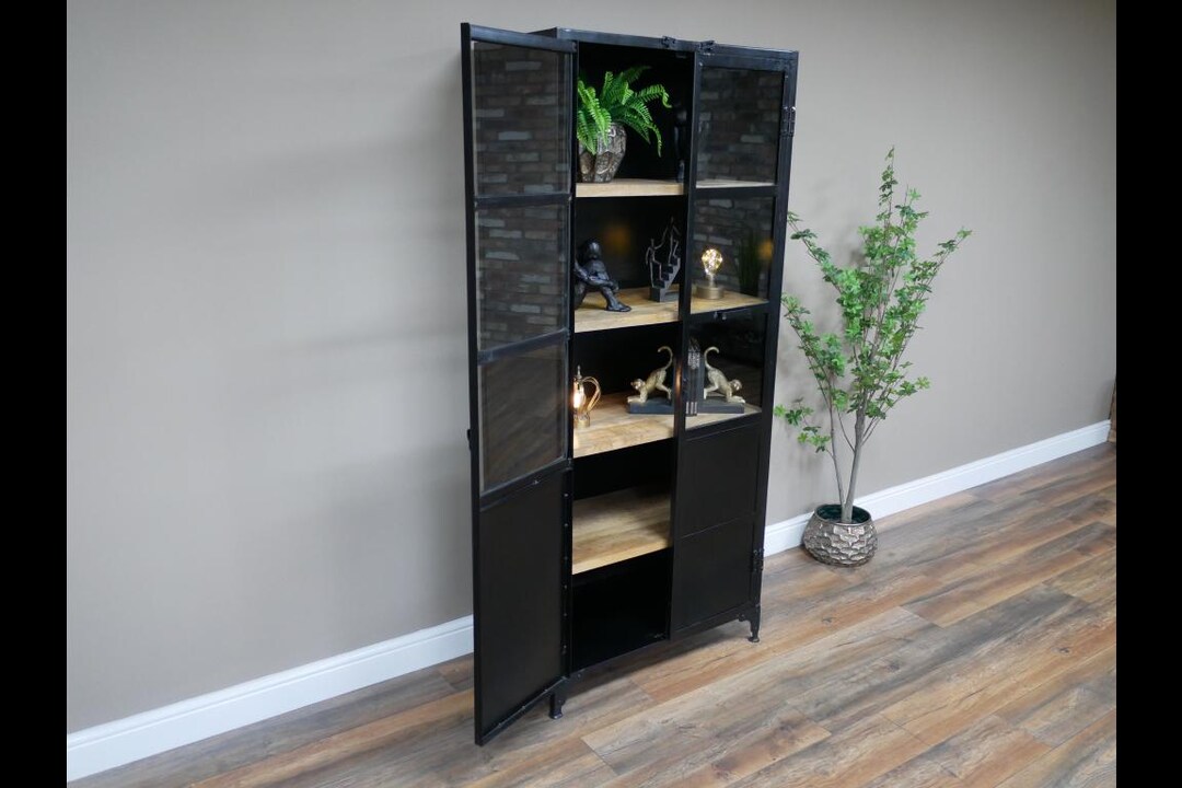 Industrial Metal Display Cabinet - Etsy