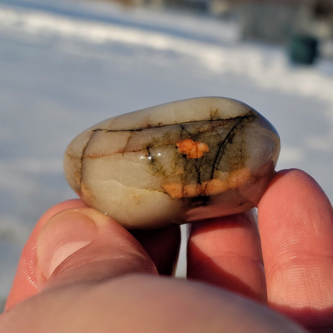 Smooth Milky Quartz Rock, Green Epidote, Orthoclase Feldspar Crystals ...