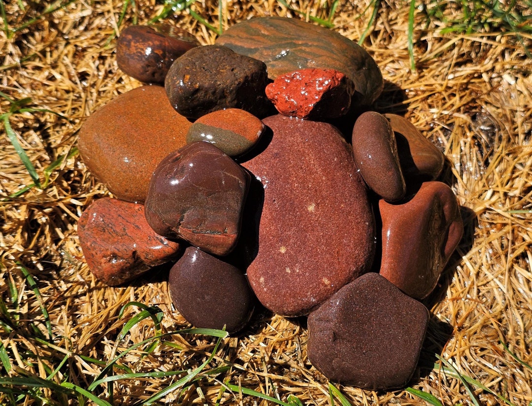 Red Great Lake Rocks Set, Great Lake Huron, Michigan Rocks, 2.65lbs ...