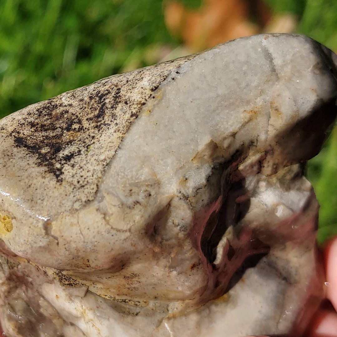 Large Banded Chert Rock, Sparkly Clear Quartz Band, Dendritic Limestone ...
