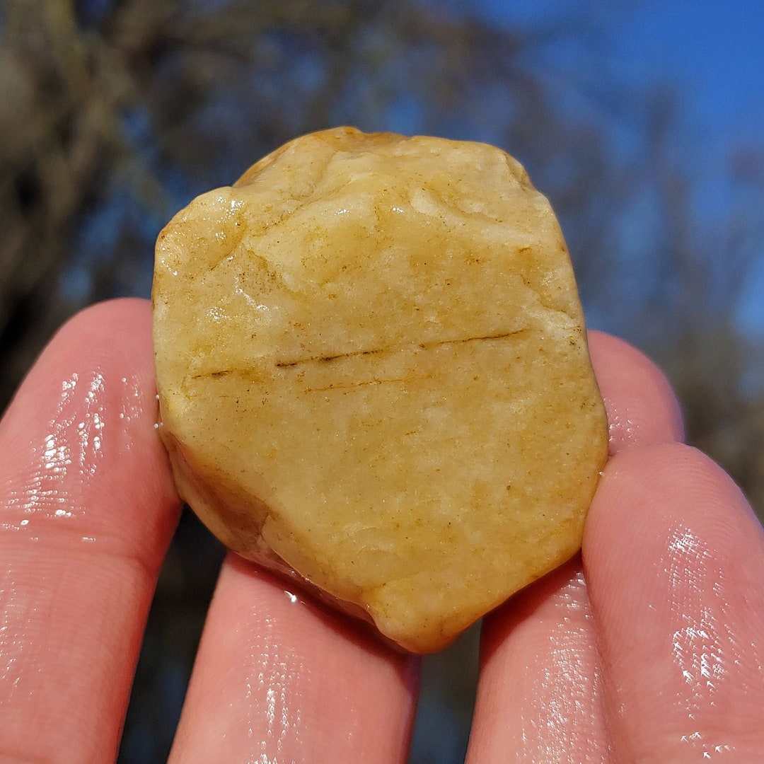 Yellow-orange Quartz W Stylolite, Limonite Staining Manganese Oxide ...