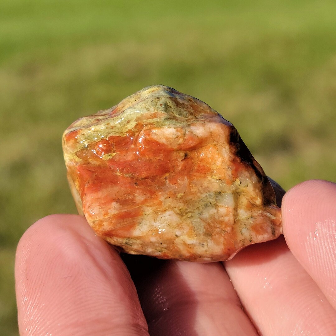 Small Vibrant Unakite Jasper Crystal Rock, Light Pistachio Green ...