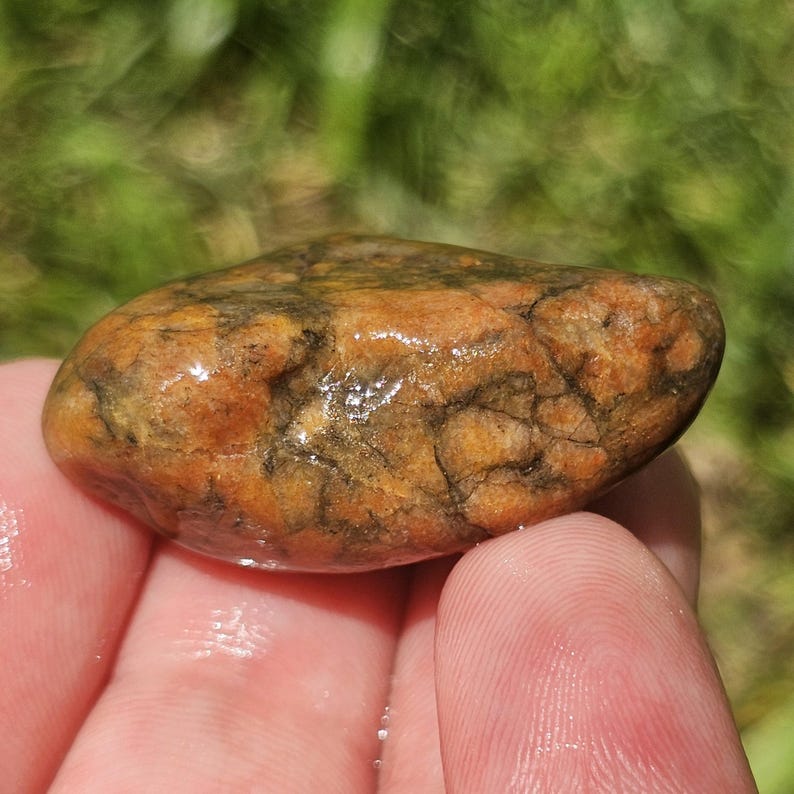 Glacially Polished Unakite Granite Stone, Feldspar, Epidote, Quartz ...