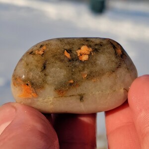 Smooth Milky Quartz Rock, Green Epidote, Orthoclase Feldspar Crystals ...