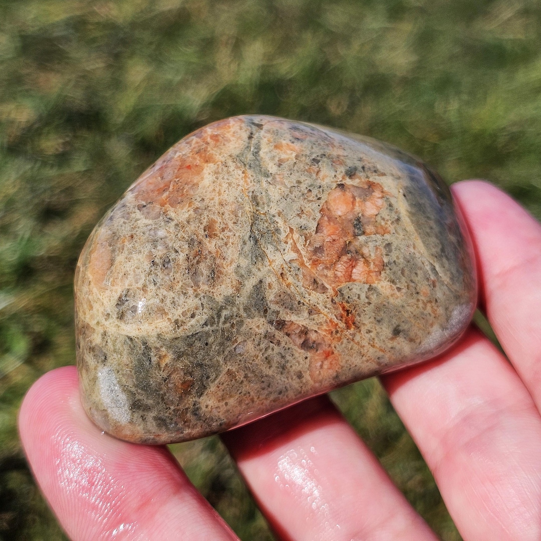 Banded Unakite Jasper, Epidote Veins, K-feldspar, Quartz, Precambrian ...