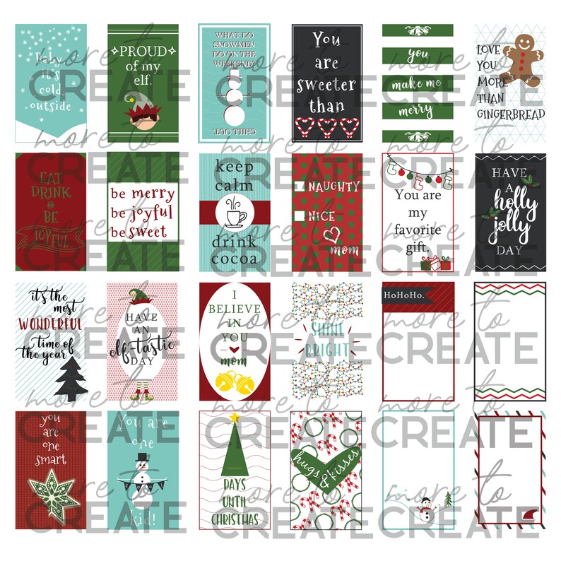 24 Christmas Lunch Box Love Notes Instant Download - Etsy