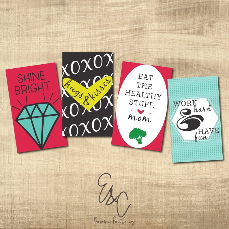 24 Printable Lunch Box Love Notes - Etsy