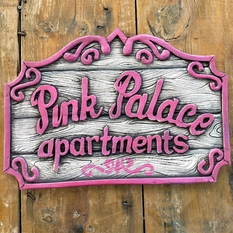 Coraline Pink Palace Apartments Sign | Etsy