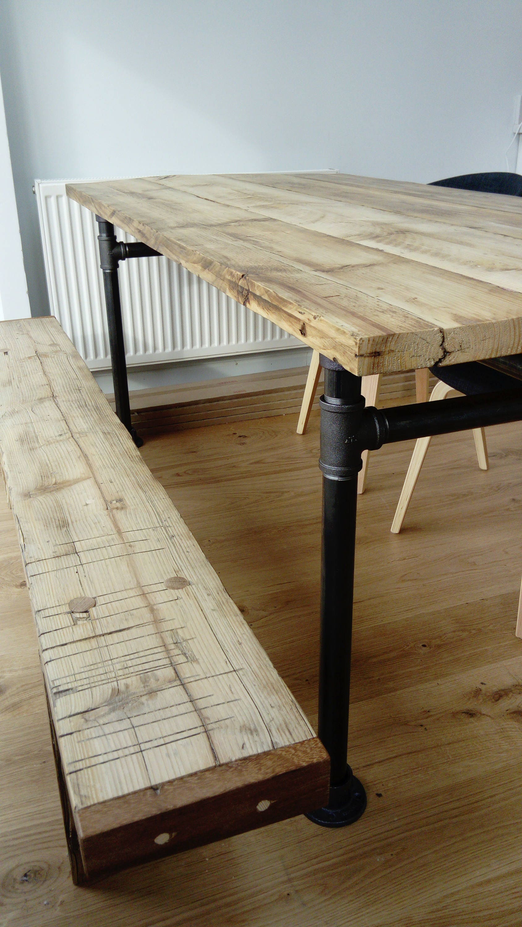Rustic Scaffold Board and Gas Pipe Table - Etsy