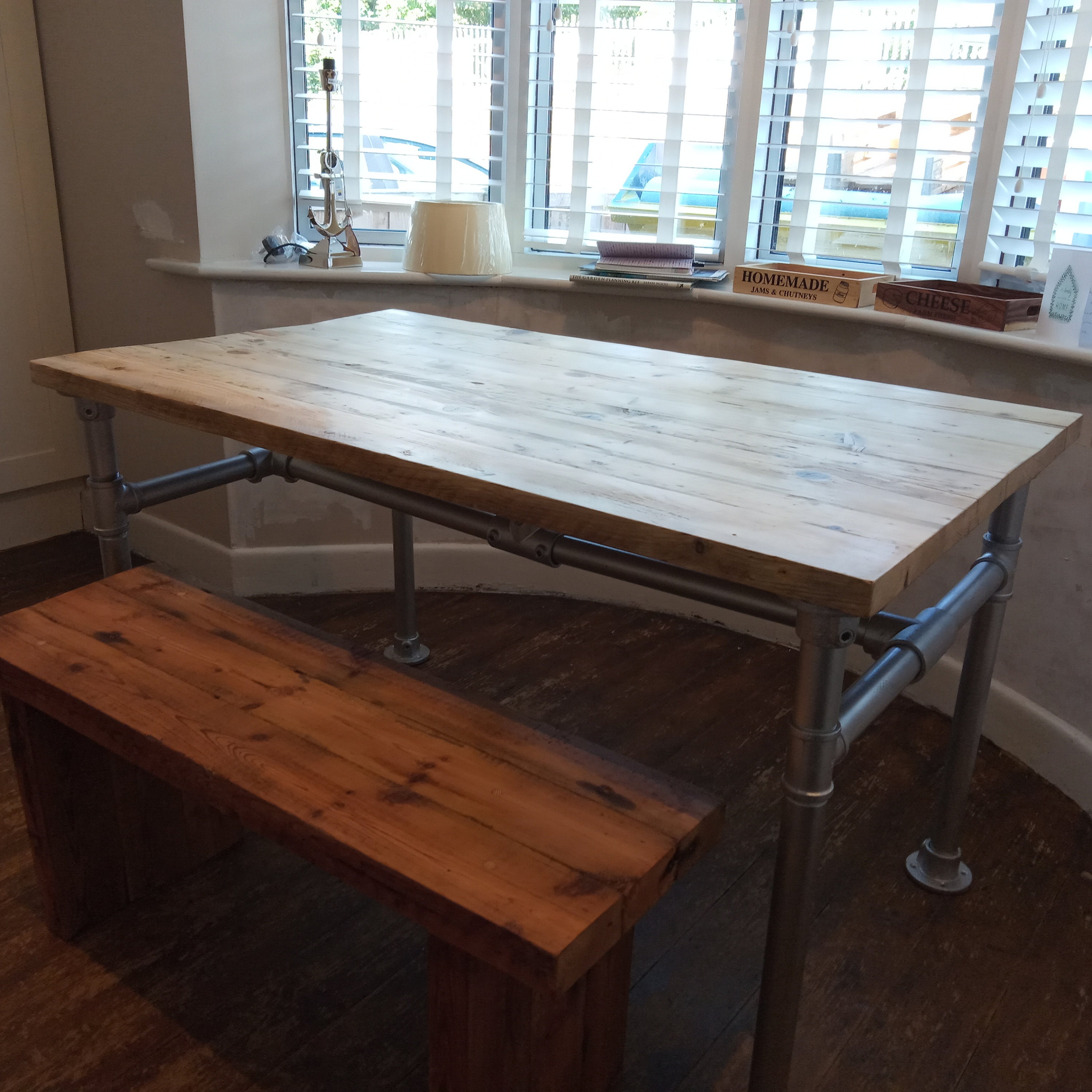 Rustic Scaffold Board and Gas Pipe Table - Etsy