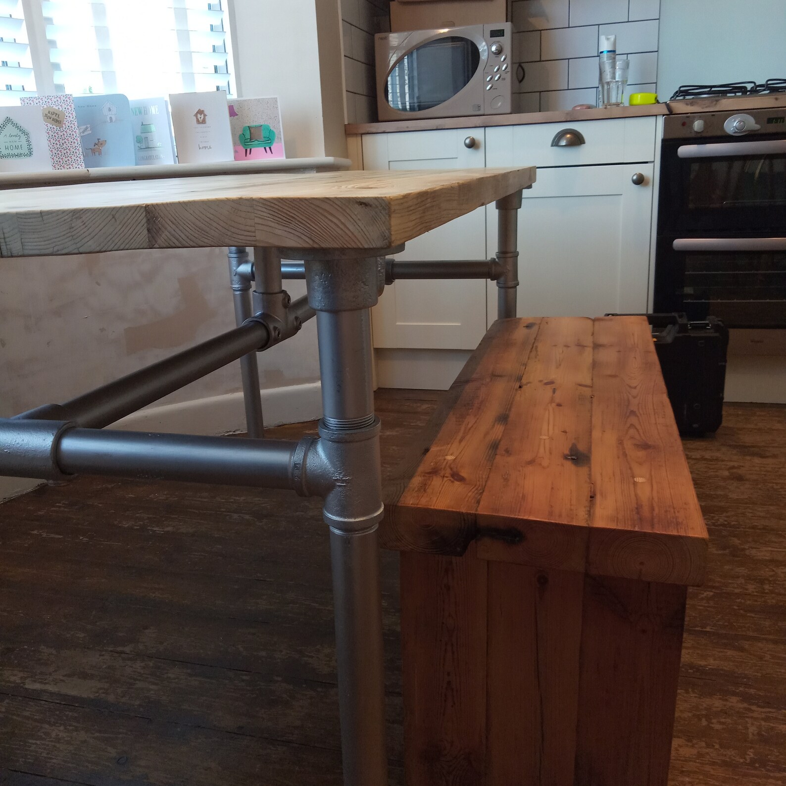 Rustic Scaffold Board and Gas Pipe Table - Etsy