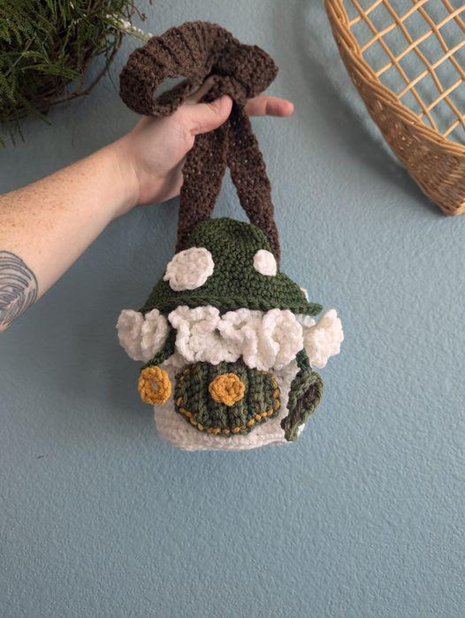 Crochet Mushroom Hobbit Door Bag Mushroom Purse Cottage Core Purse Lord ...