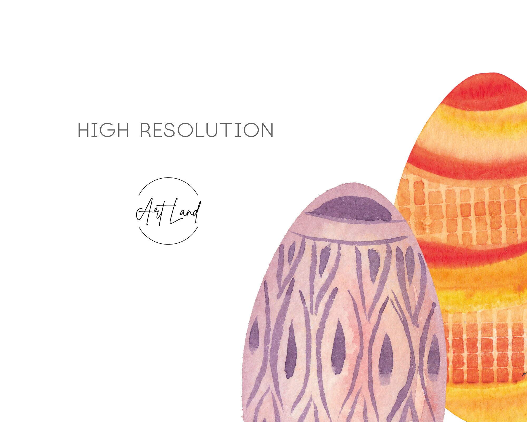 Easter Egg Clip Art Hand Painted Easter Eggs Watercolour - Etsy