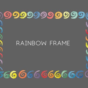 Watercolor Rainbow Frame Clipart – 1 Hand-painted Rainbow Frame PNG for ...