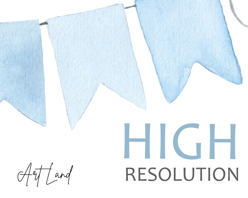 Watercolor Bunting Clipart, Watercolor Banners, Birthday Banner Clipart ...
