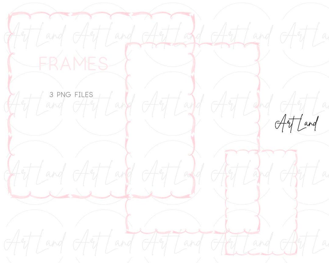 Watercolor Light Pink Frame Clipart: 3 DIY Invitation Graphics (digital ...