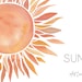 Watercolor Sun Clipart, Hand Painted Watercolour Digital Sun Clip Art ...